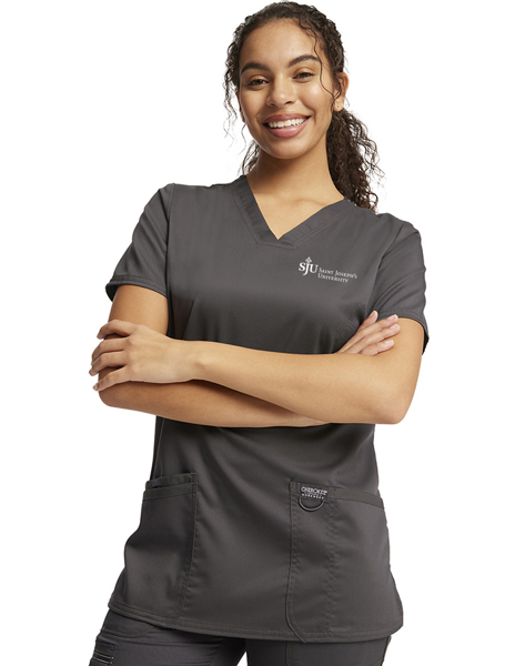 Saint Joseph's University E-Store. Women's V-Neck Solid Scrub Top