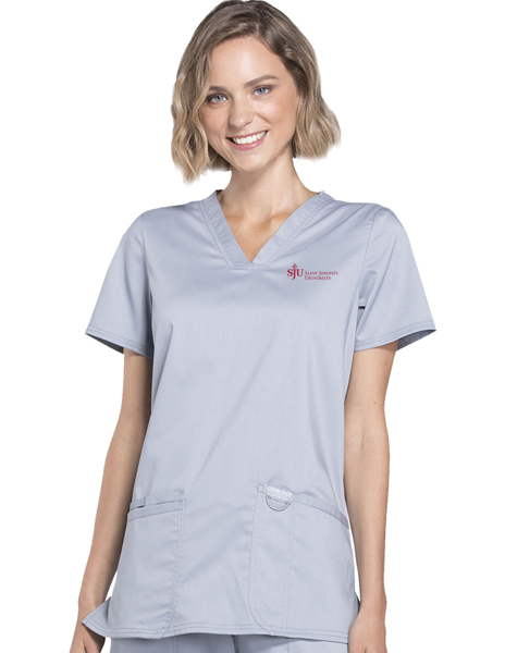 Saint Joseph's University E-Store. Women's V-Neck Solid Scrub Top